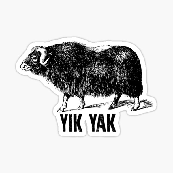 "Yik Yak - Yak Attack " Sticker for Sale by ViennaCowan | Redbubble