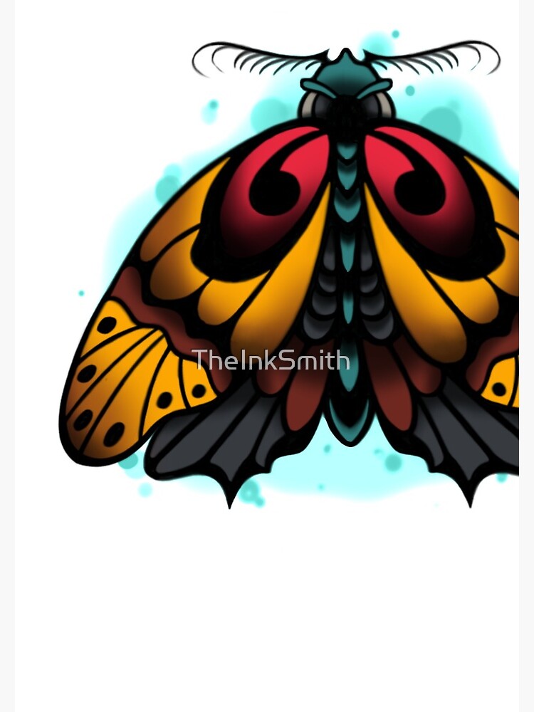 "Neo traditional moth tattoo design" Spiral Notebook for Sale by ...