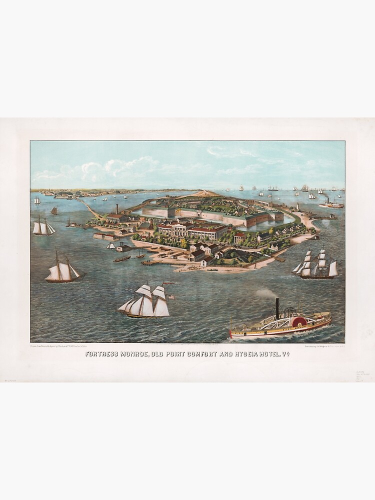 "Vintage Pictorial Map of Fort Monroe Virginia" Poster for Sale by ...