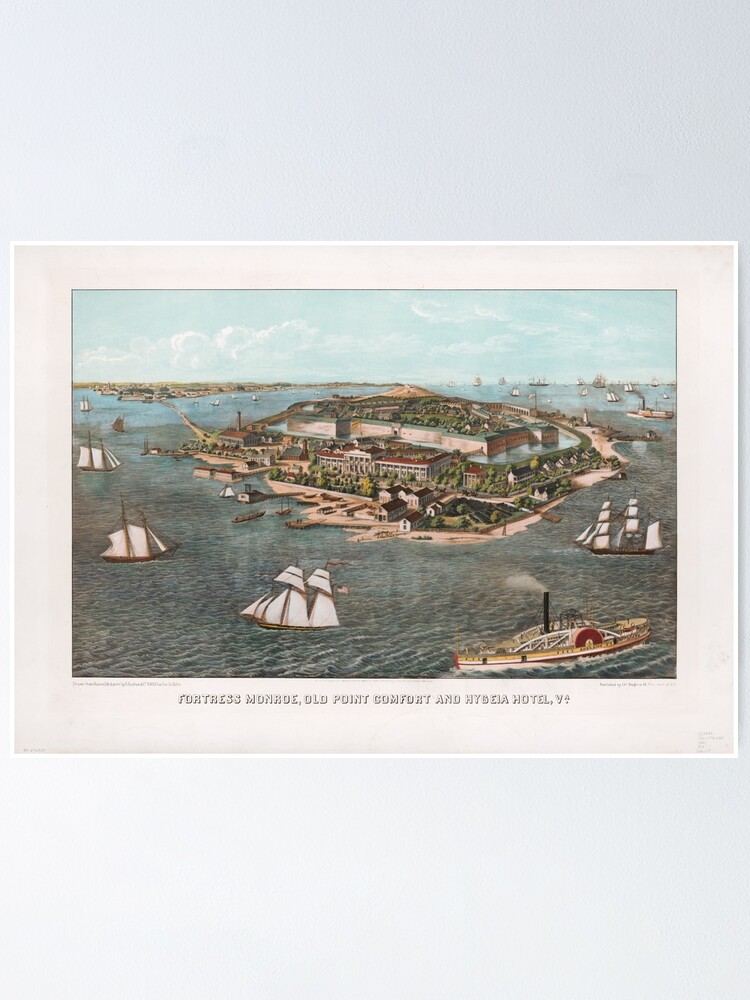"Vintage Pictorial Map of Fort Monroe Virginia" Poster for Sale by ...