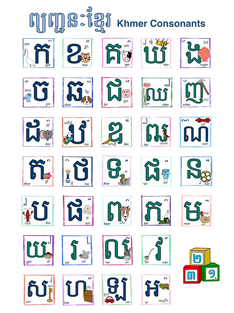 "Khmer Cambodian Alphabet" Sticker for Sale by Poeucreatif | Redbubble