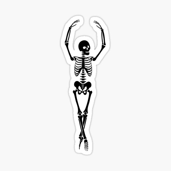 "Dancing Skeleton" Sticker for Sale by PotluckPrints | Redbubble