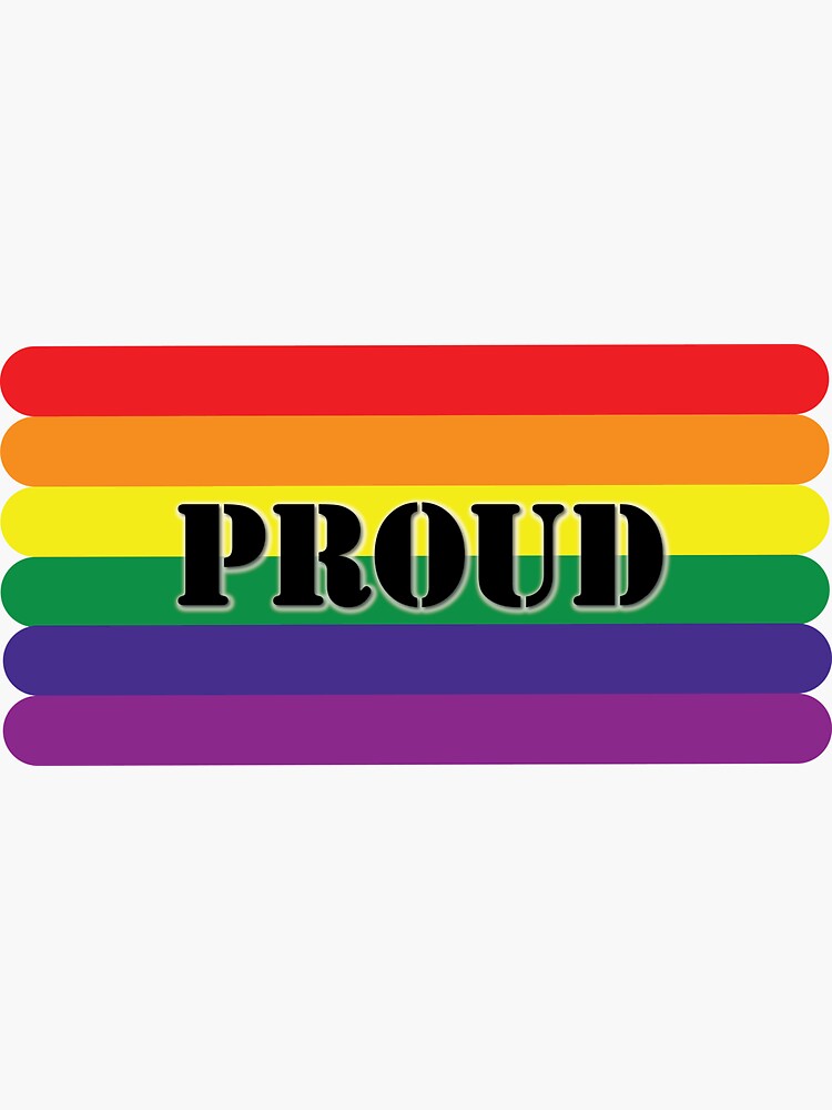 "Pride Flag Design with the word "PROUD"" Sticker for Sale by Ka ...