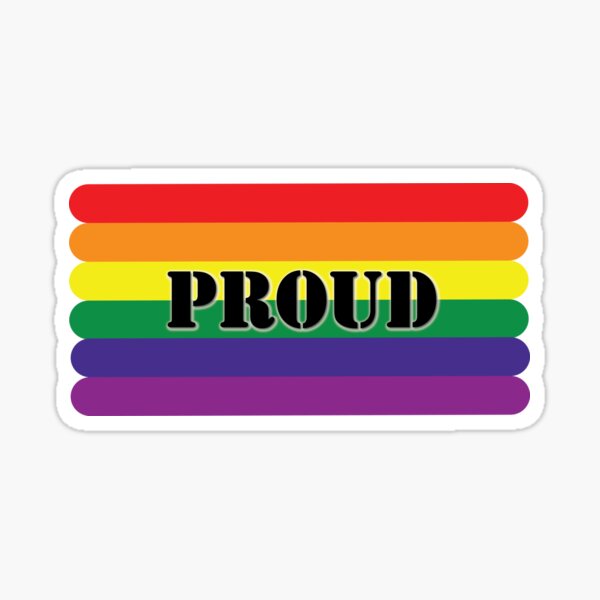 "Pride Flag Design with the word "PROUD"" Sticker for Sale by Ka ...