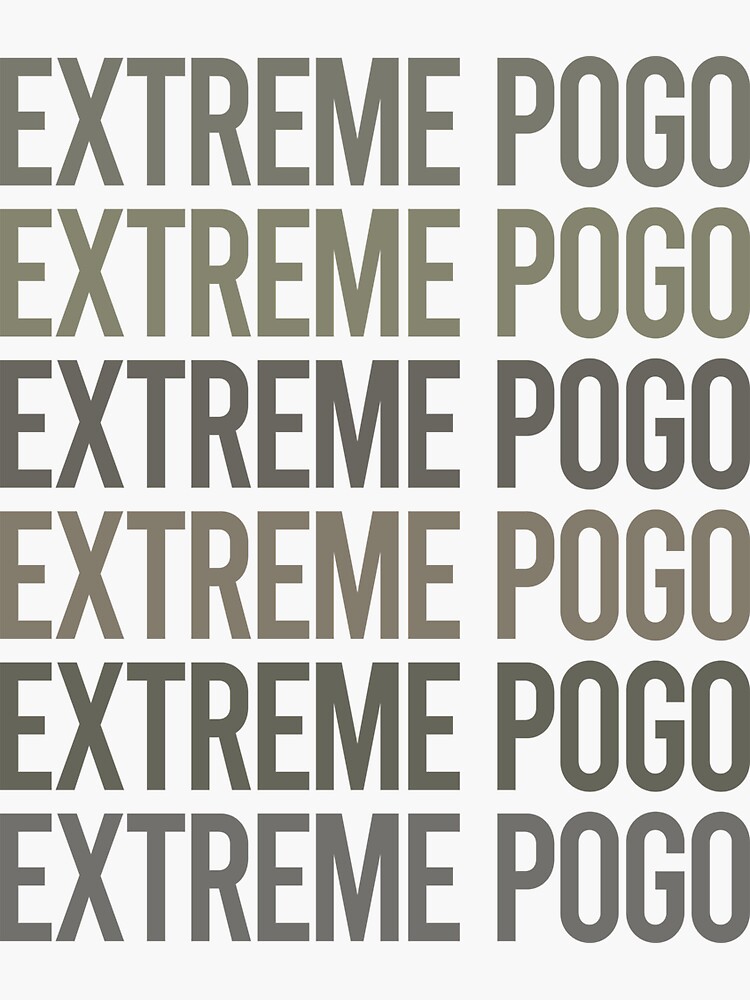 "Gray Text Art Extreme Pogo" Sticker for Sale by TartSpiderWeb | Redbubble