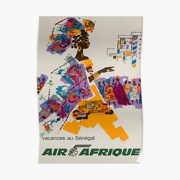 "Affiche Vintage Voyage Air Afrique Sénégal Poster" Poster for Sale by ...
