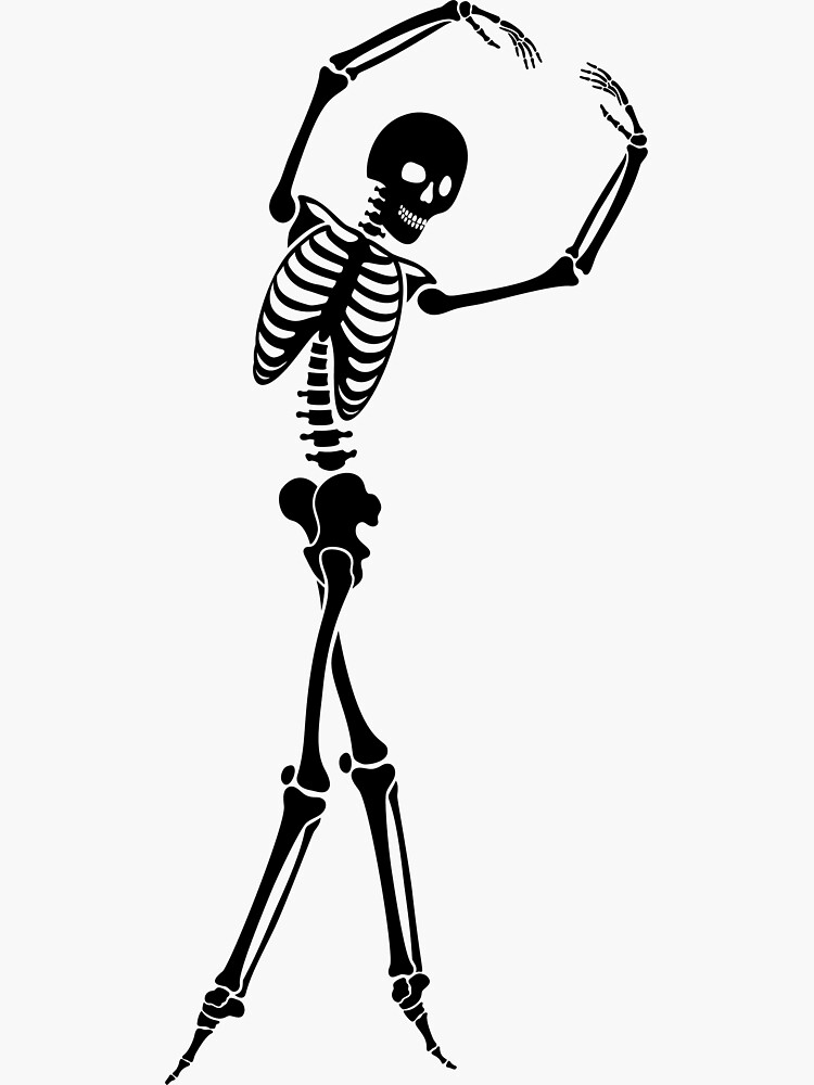 "Dancing Skeleton" Sticker for Sale by PotluckPrints | Redbubble
