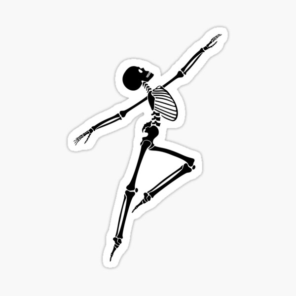 "Dancing Skeleton" Sticker for Sale by PotluckPrints | Redbubble