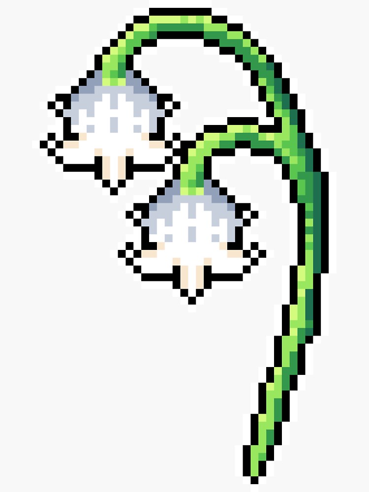 "Pixel Art Lily of the Valley" Sticker for Sale by SodPodShop | Redbubble