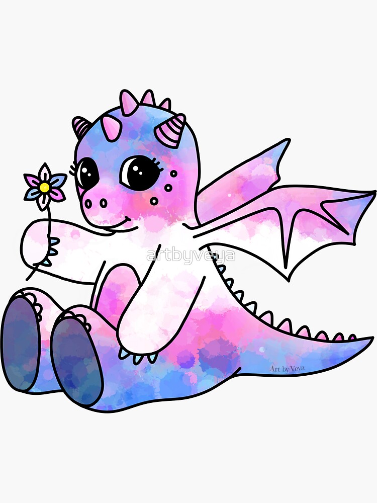 "Little Trans Dragon" Sticker for Sale by artbyveya | Redbubble
