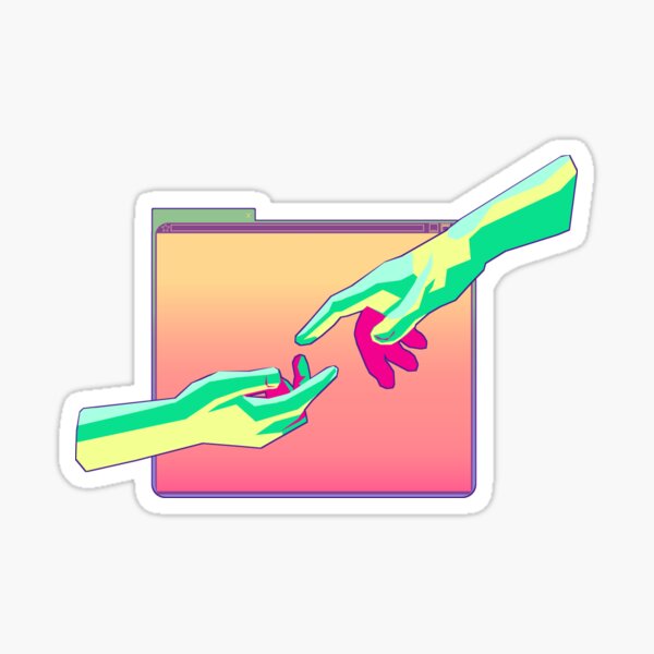 "vaporwave screen hand touch" Sticker for Sale by ash-in-the-box ...