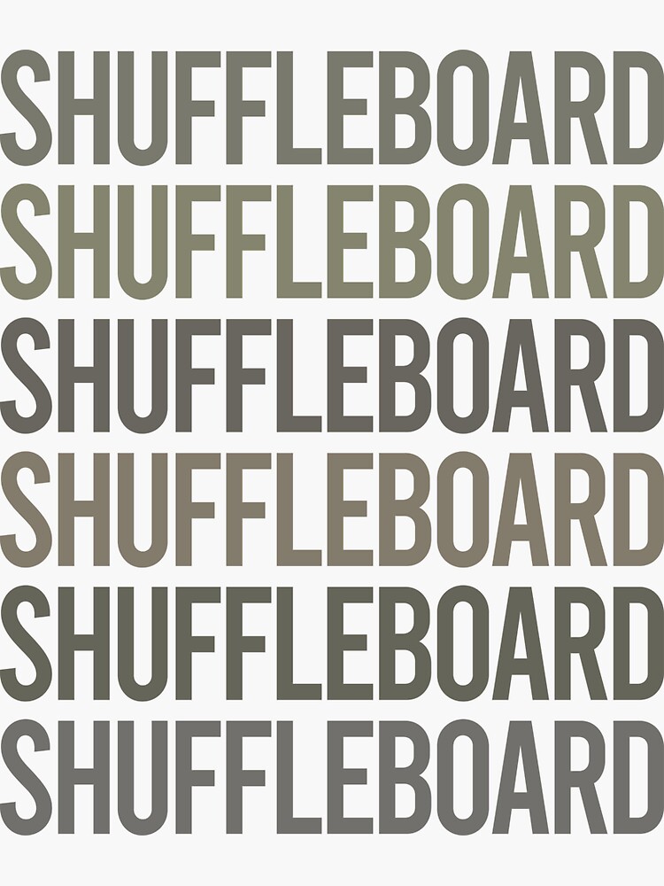 "Gray Text Art Shuffleboard" Sticker for Sale by TartSpiderWeb | Redbubble