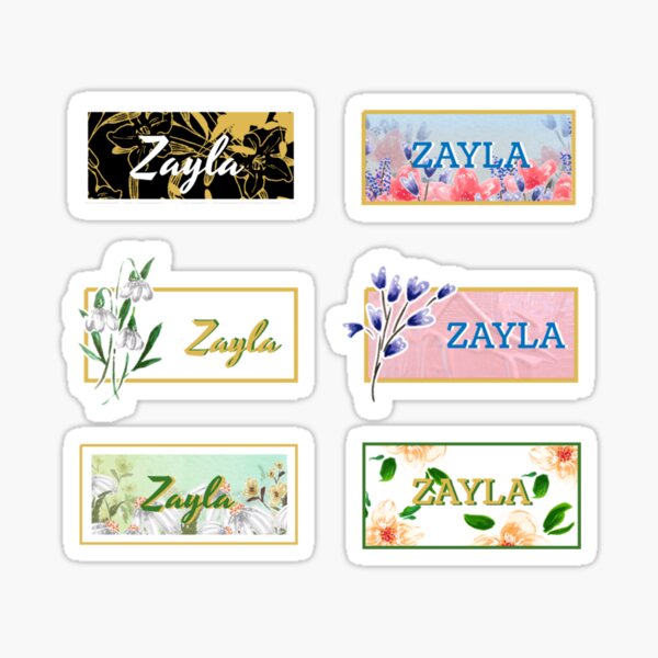 "Zayla name sticker for hydro flask, name sticker image, sticker pack ...