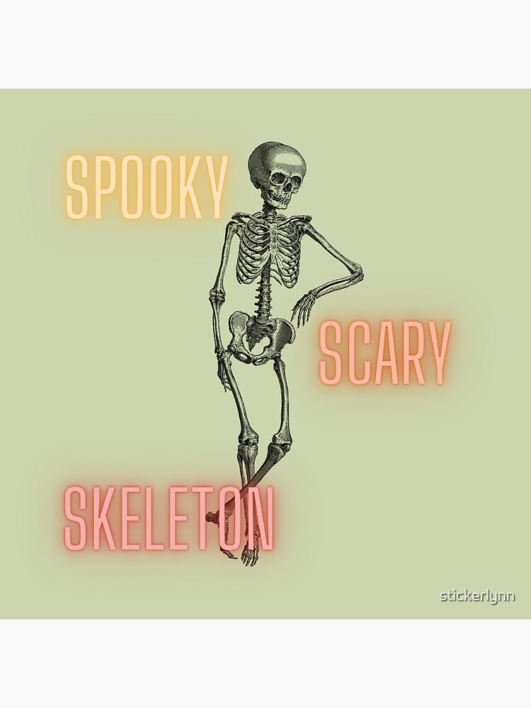 "Spooky scary skeleton" Sticker for Sale by stickerlynn | Redbubble