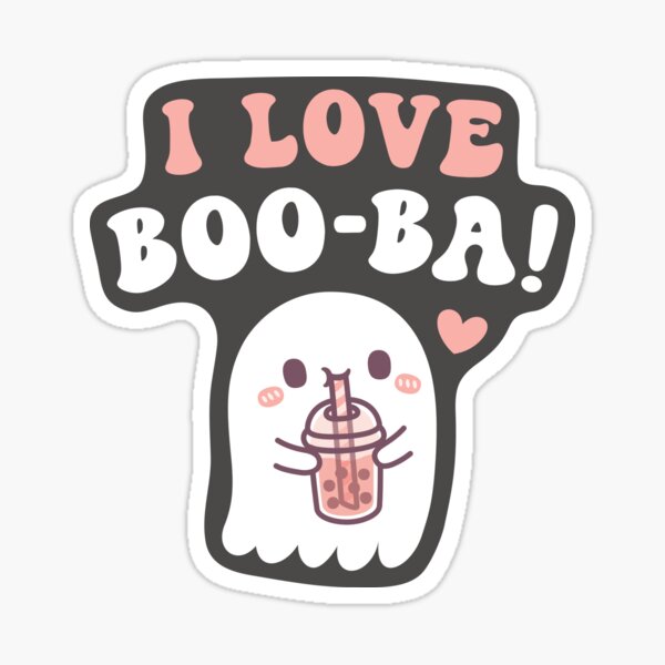 "Cute Ghost I Love BOOba Boba Tea Funny" Sticker for Sale by ...