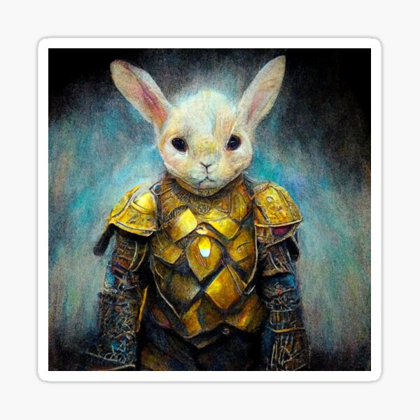 "Warrior Bunny" Sticker for Sale by AZLANDER | Redbubble