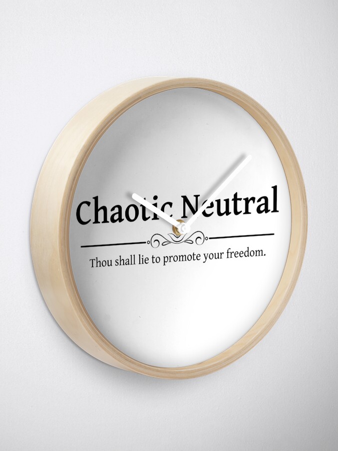 "Chaotic Neutral DND 5e RPG Alignment Role Playing" Clock by ...