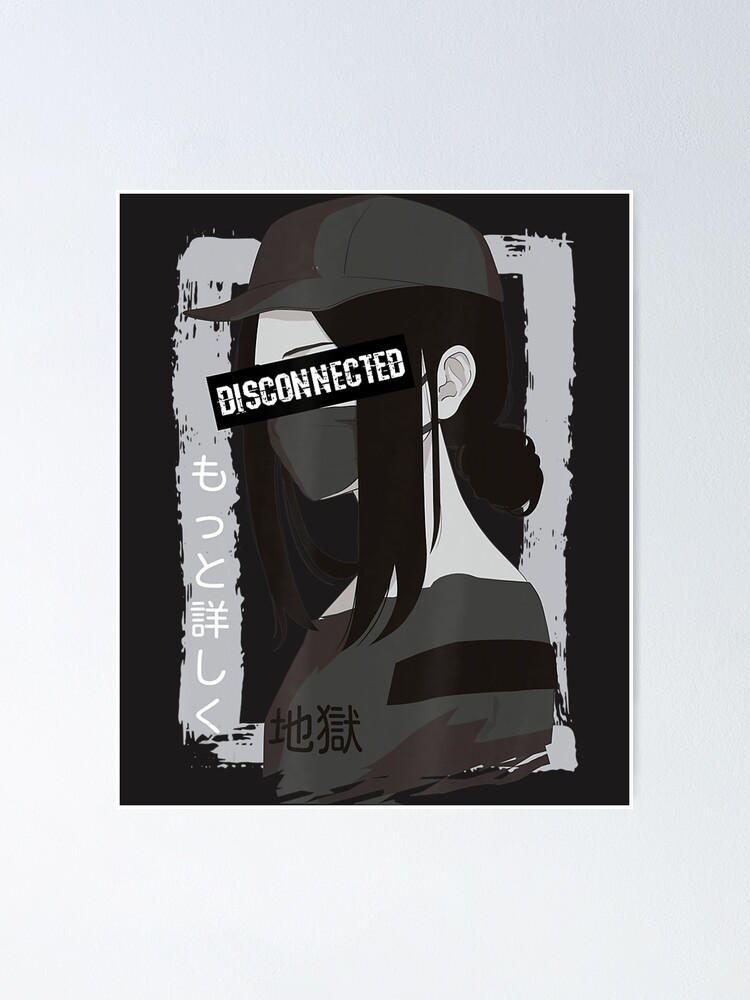 "Japanese Aesthetic Vaporwave Disconnected Anime Girl Otaku " Poster ...
