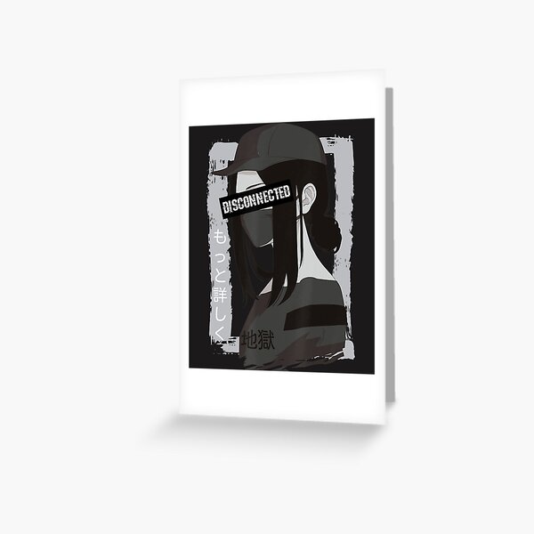 "Japanese Aesthetic Vaporwave Disconnected Anime Girl Otaku " Greeting ...