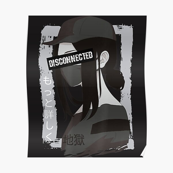 "Japanese Aesthetic Vaporwave Disconnected Anime Girl Otaku " Poster ...