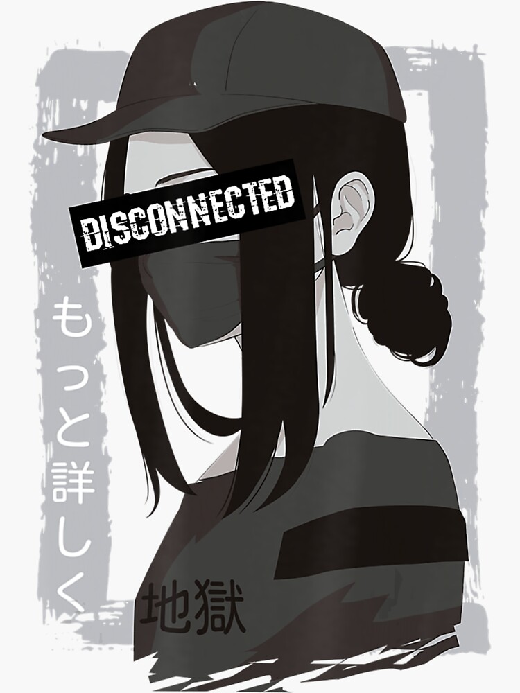 "Japanese Aesthetic Vaporwave Disconnected Anime Girl Otaku " Sticker ...