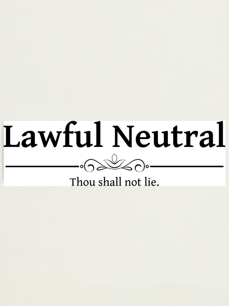 Lámina fotográfica «Lawful Neutral DND 5e RPG Alineación de roles» de ...