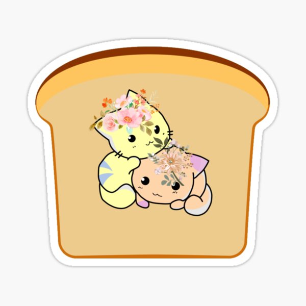 "Cat Flower Toast210" Sticker for Sale by DashaHouse | Redbubble