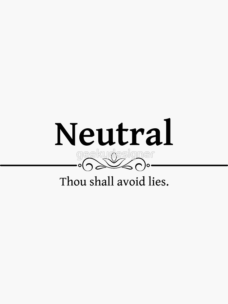 "True Neutral DND 5e RPG Alignment Role Playing" Sticker for Sale by ...