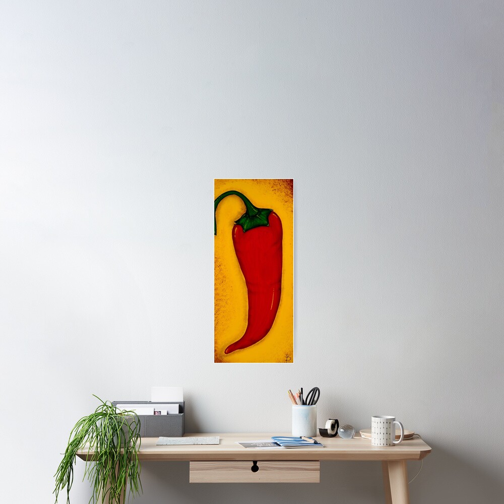 "Spicy Big Red Chilli Pepper Painting" Poster by CreativeBridge | Redbubble