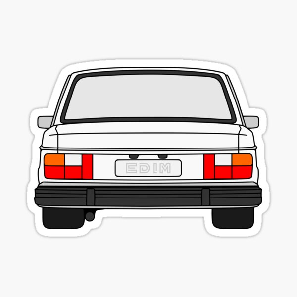 "Volvo 240 242 244 sedan turbo white color rearview" Sticker for Sale ...
