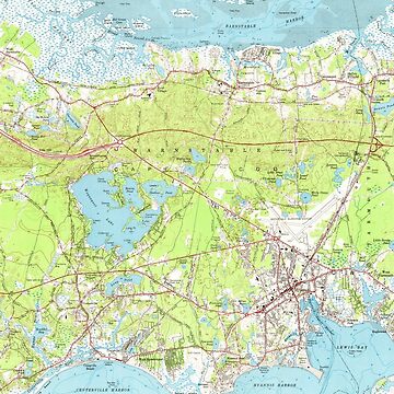 "Vintage Map of Hyannis Massachusetts (1961)" Canvas Print for Sale by ...