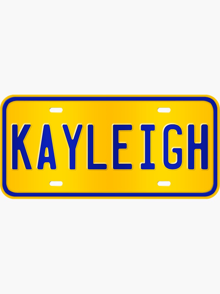 "Kayleigh Name Custom Number Plate - Gift For Kayleigh tshirt" Sticker ...