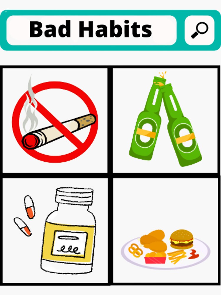 "Bad Habits to avoid" Sticker for Sale by Chaudhary98 | Redbubble