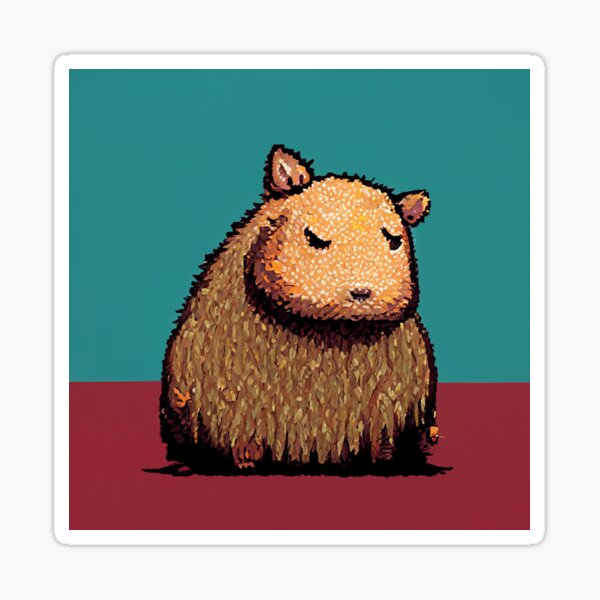 "Capybara Sleeping | Pixel Capybara Art" Sticker for Sale by petshelter ...