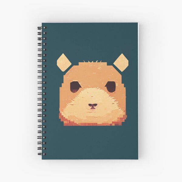 "Pixel Capybara Face | Capybara Pixel Art" Spiral Notebook for Sale by ...