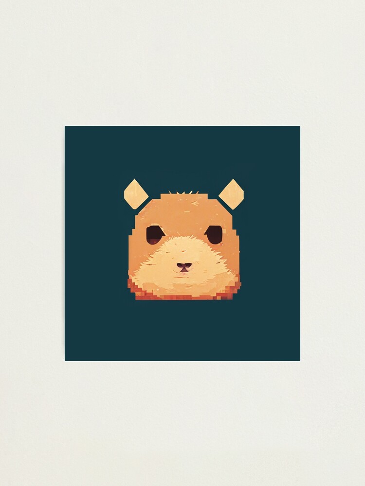 Impression photo « Visage Pixel Capybara | Capybara Pixel Art », par ...