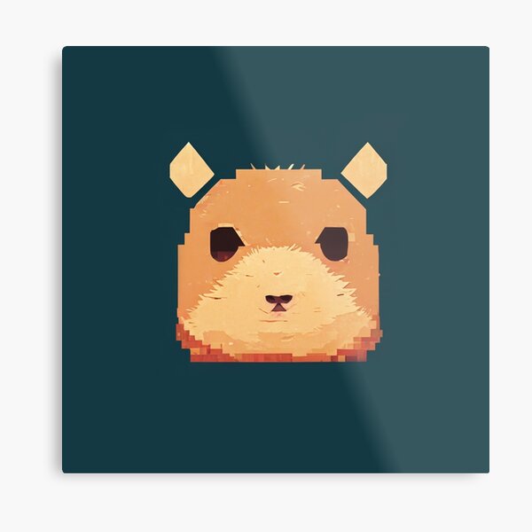 "Pixel Capybara Face | Capybara Pixel Art" Metal Print for Sale by ...