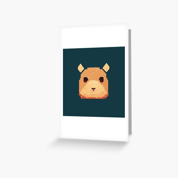 "Pixel Capybara Face | Capybara Pixel Art" Greeting Card for Sale by ...