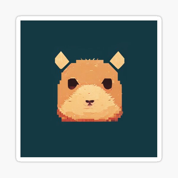 "Pixel Capybara Face | Capybara Pixel Art" Sticker for Sale by ...