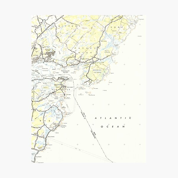 "Vintage Map of Kittery Maine (1944) " Photographic Print by ...