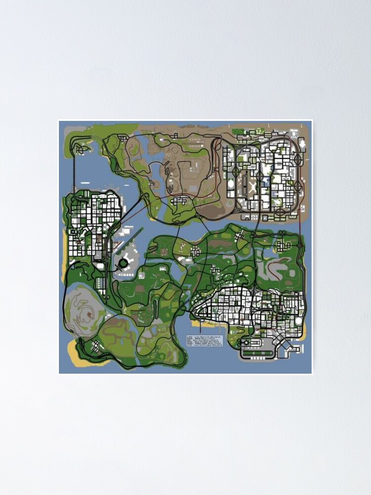 "GTA MAP" Poster for Sale by harshkgraphics | Redbubble