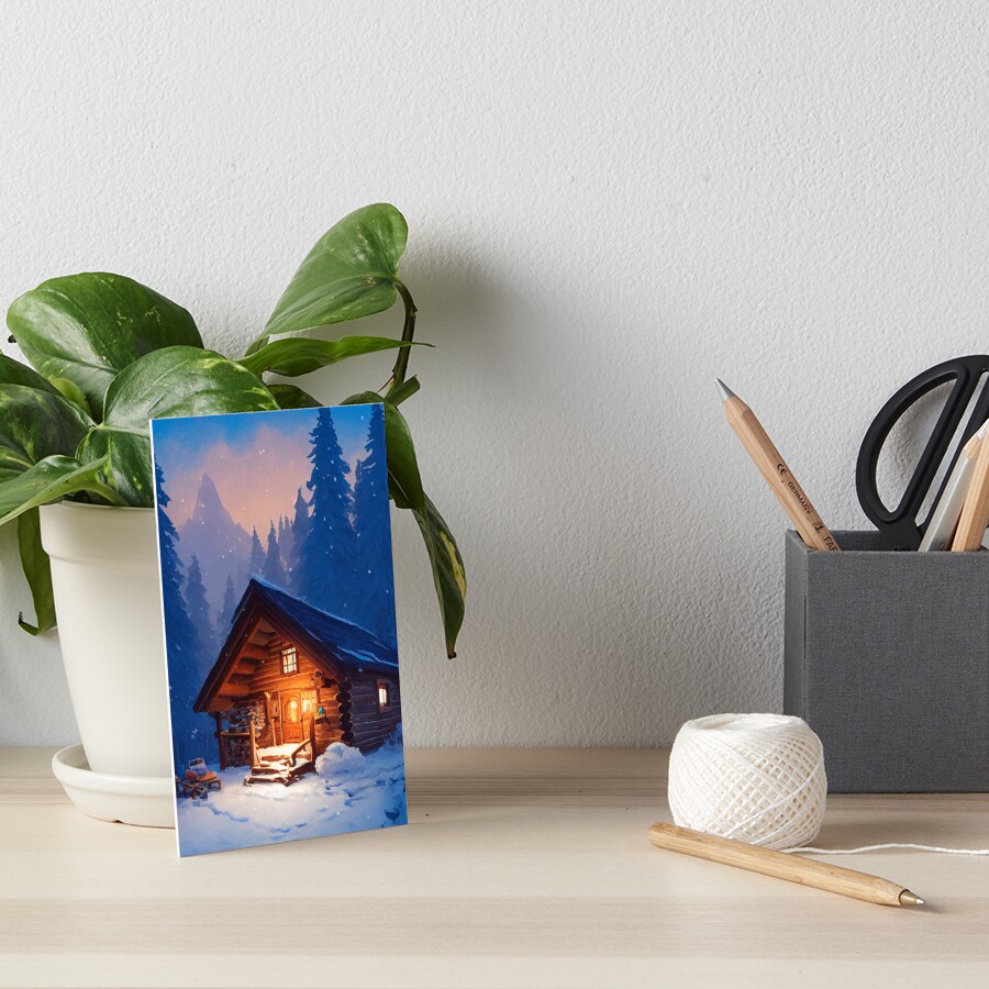 "Cozy Winter Cabin" Poster for Sale by devath | Redbubble