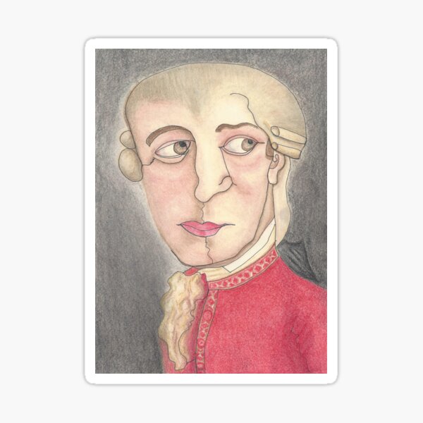 "Mozart" Sticker by DeborahMcGrath | Redbubble