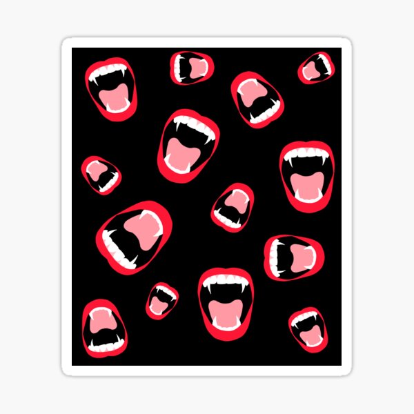 "Vampire Bite Pattern on Black" Sticker for Sale by OneThreeSix | Redbubble