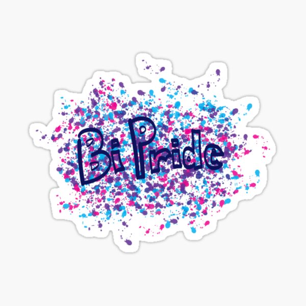 "Bi pride splatter background" Sticker by Empaddon | Redbubble