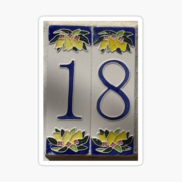 "18 Eighteen" Sticker for Sale by Lindsey-Gordon | Redbubble
