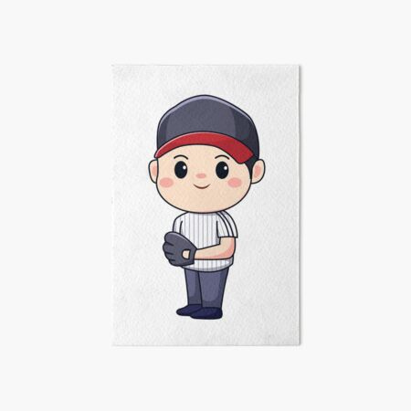 "Cute boy playing baseball kawaii chibi character design" Art Board ...