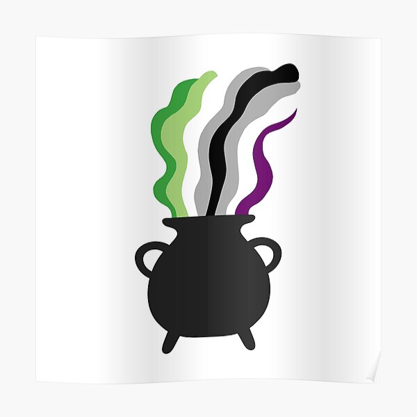Aromantic Asexual Pride Cauldron Green And Purple Flag Poster For