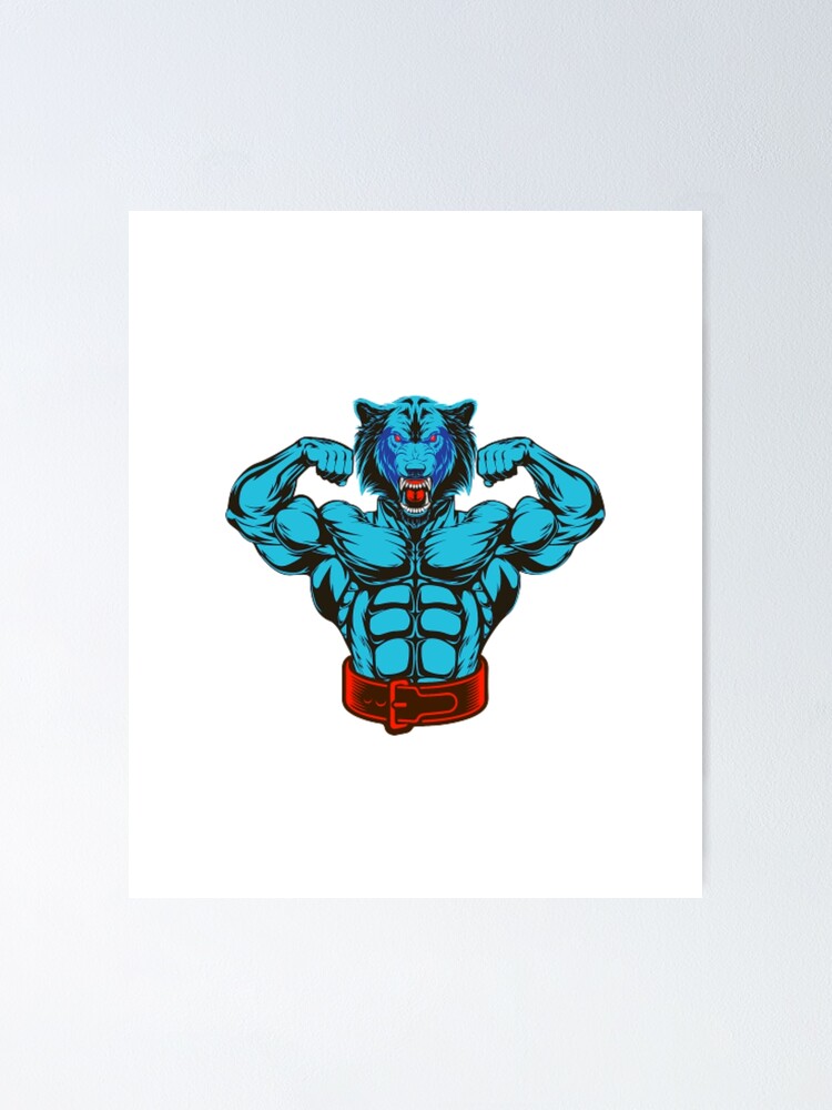 "Wolf Bodybuilder " Poster for Sale by Hellhoundstore2 | Redbubble