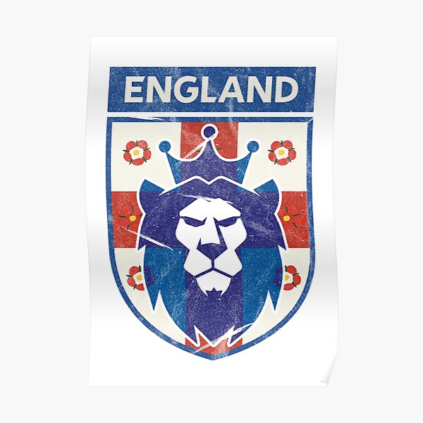 "England Football Crest Logo - England Soccer Crest Logo" Poster for ...